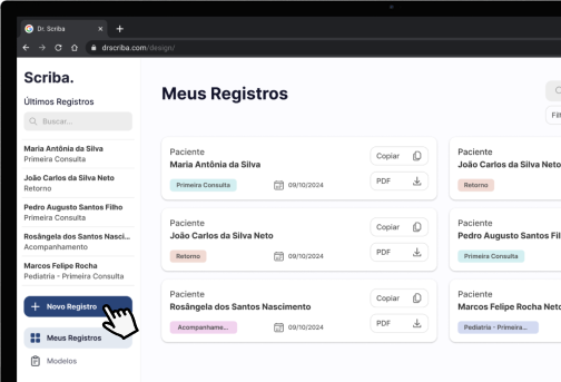 Scriba | Prontuário eletrônico inteligente para profissionais da saúde